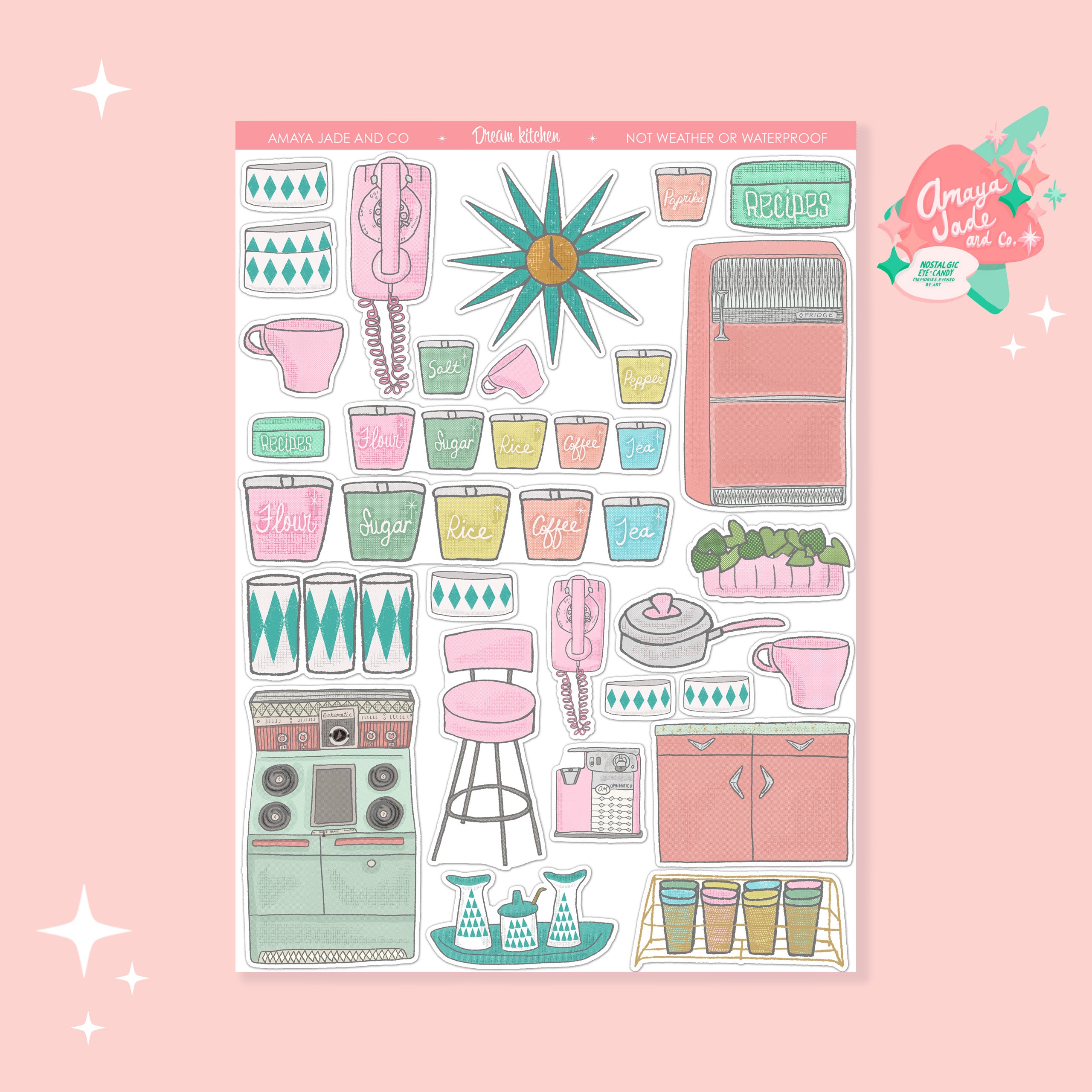 Dream Kitchen Art Sticker Set – Amaya Jade and Co