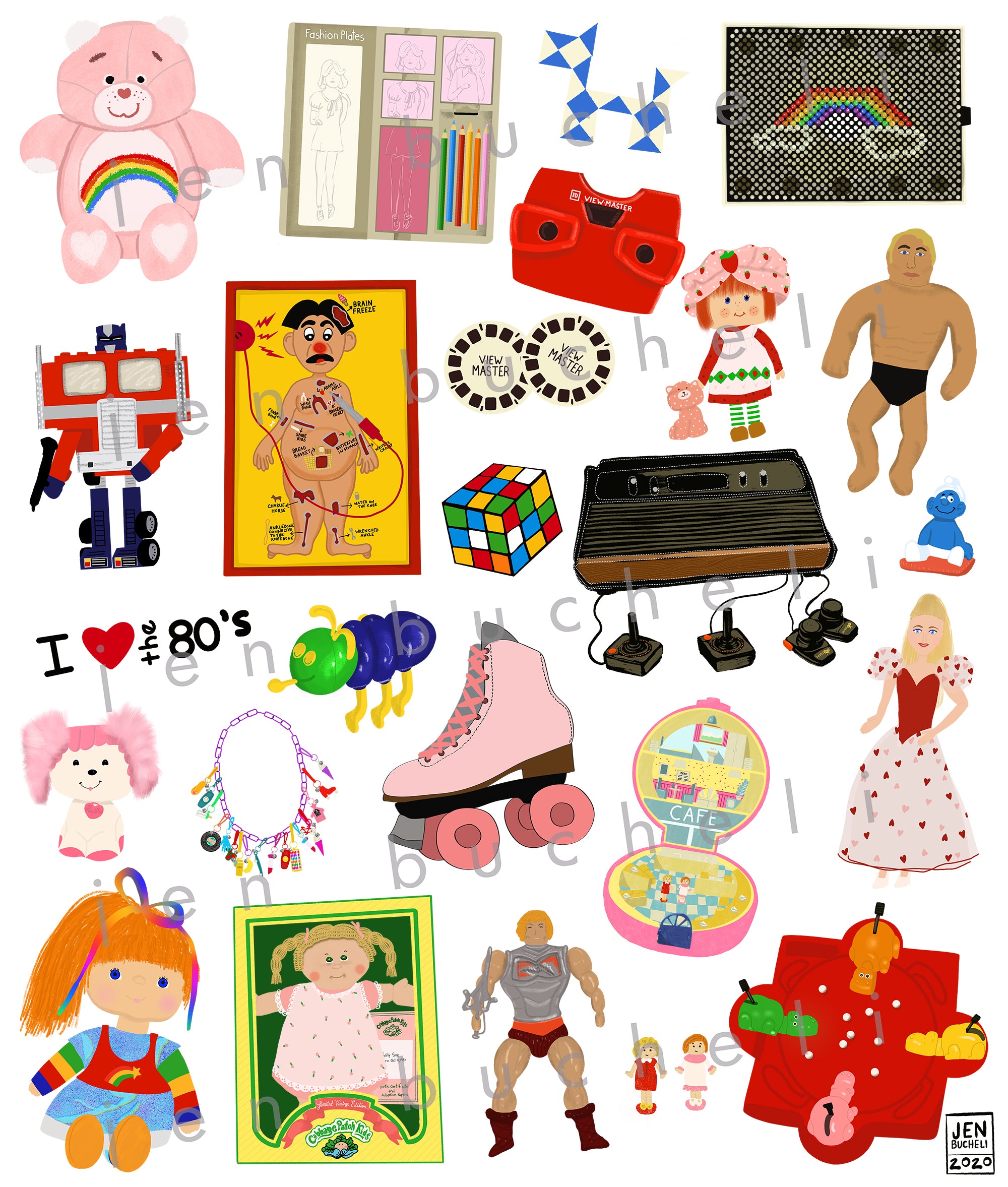 Get Nostalgic with These 80's Toys Art Sticker Sets – Amaya Jade and Co