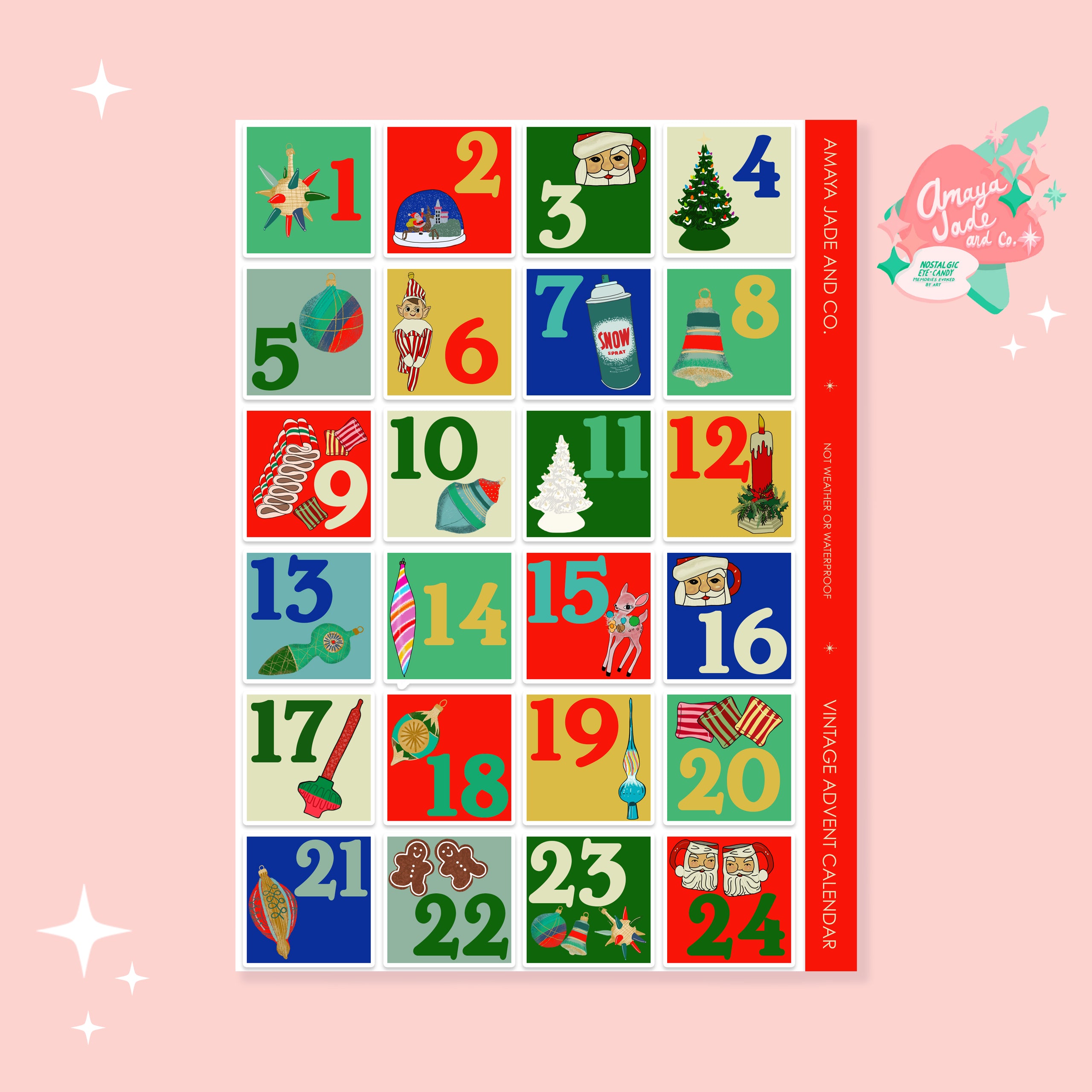 Christmas Advent Calendar Stickers – Amaya Jade and Co
