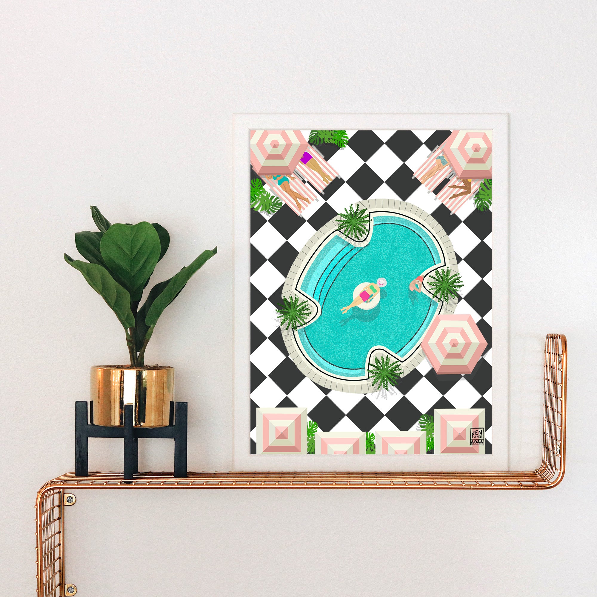 Pink and Black Pool Art Print – Amaya Jade and Co