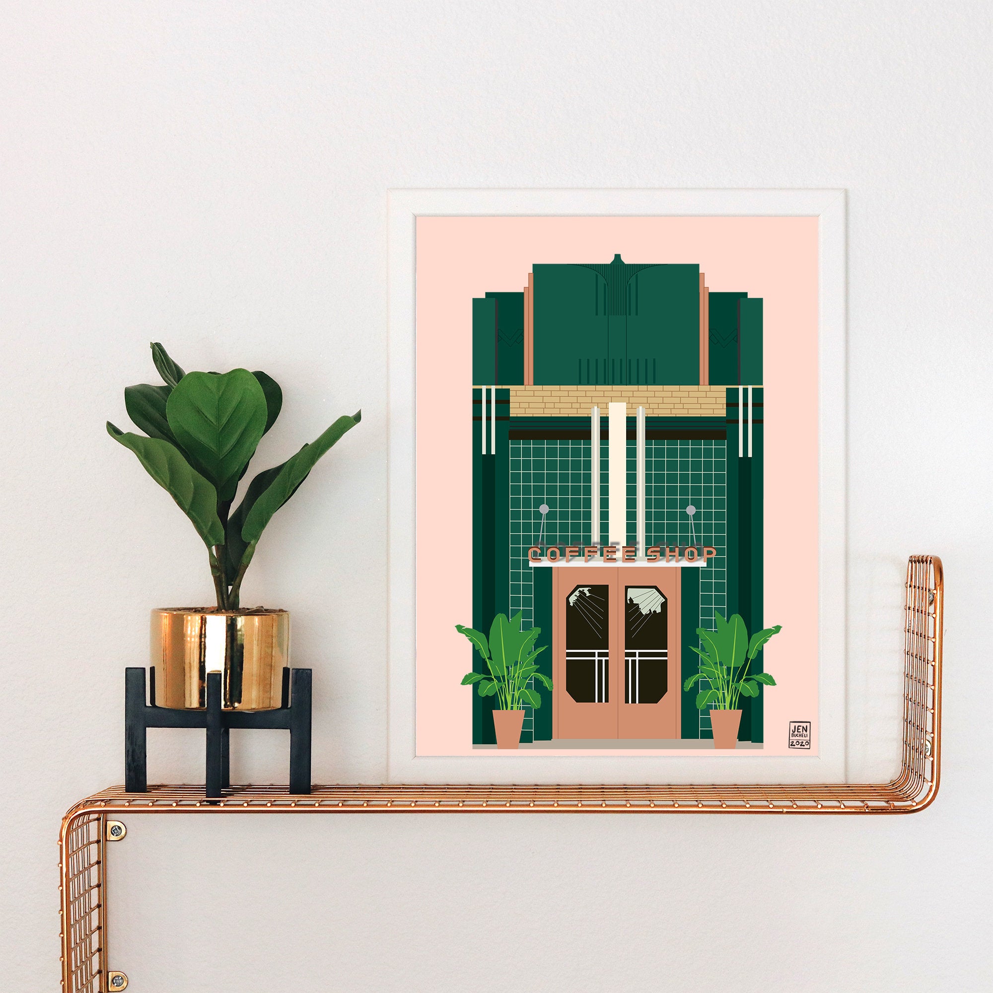 Art Deco Coffee Shop Print – Amaya Jade and Co